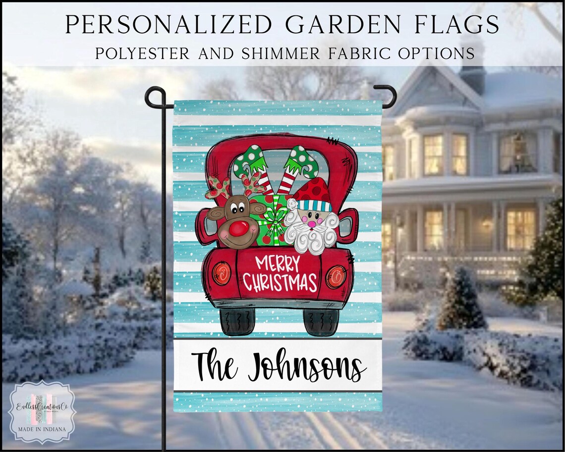 Christmas Welcome Flag, Christmas Truck Flag, Holiday Yard Flag, Custom ...