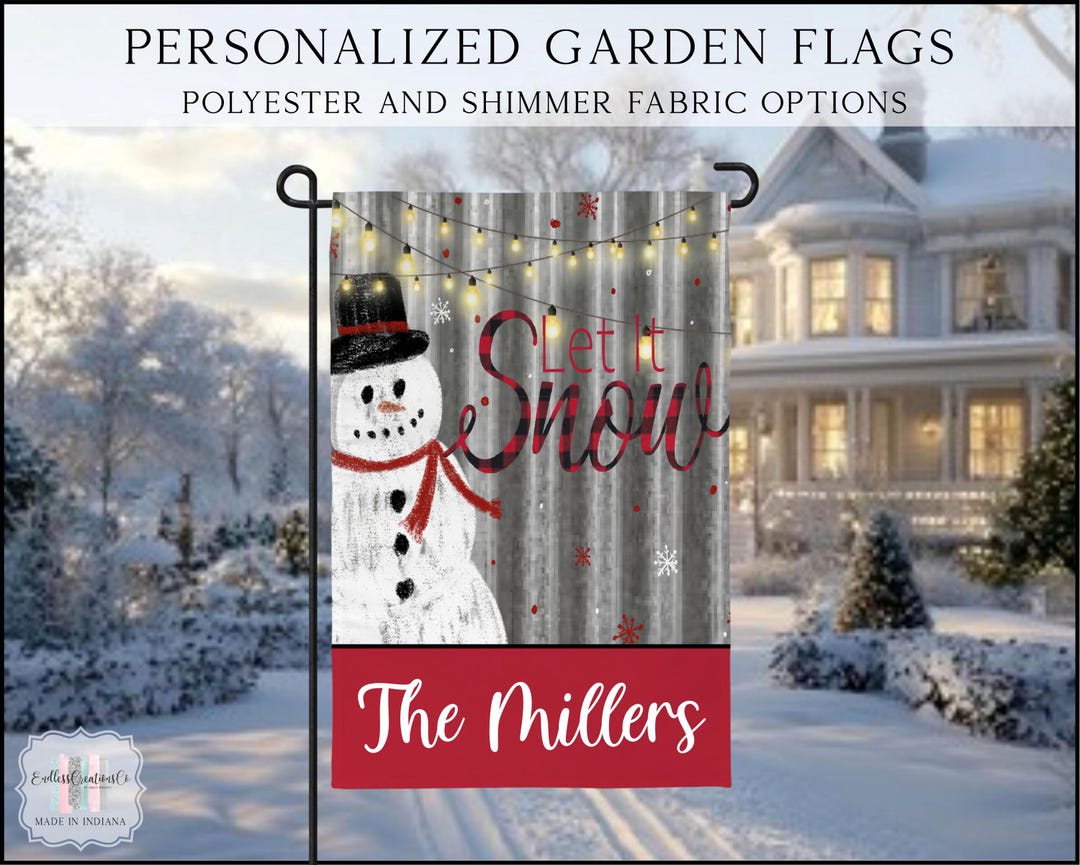 Snowman Welcome Flag, Let It Snow Flag, Winter Welcome Flag, Holiday ...