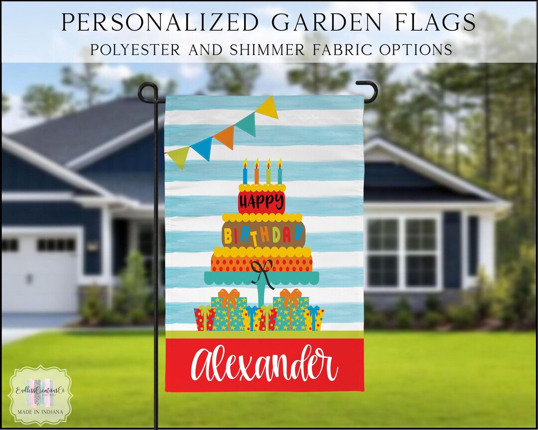 Personalized Happy Birthday Flag, Birthday Party Flag, Birthday Sign ...