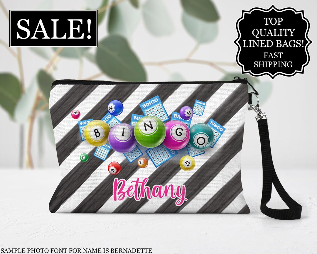 Bingo Lined Linen Bag, Custom Bingo Game Bag, Bingo Gift Ideas for Her ...