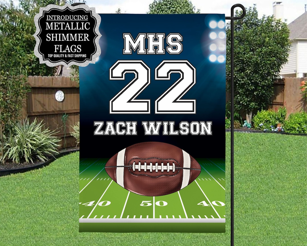 Football Garden Flag, School Football Player Garden Flag, Welcome Flag ...