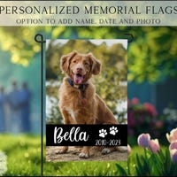 Custom Dog Name and Photo Memorial Yard Flag - Etsy