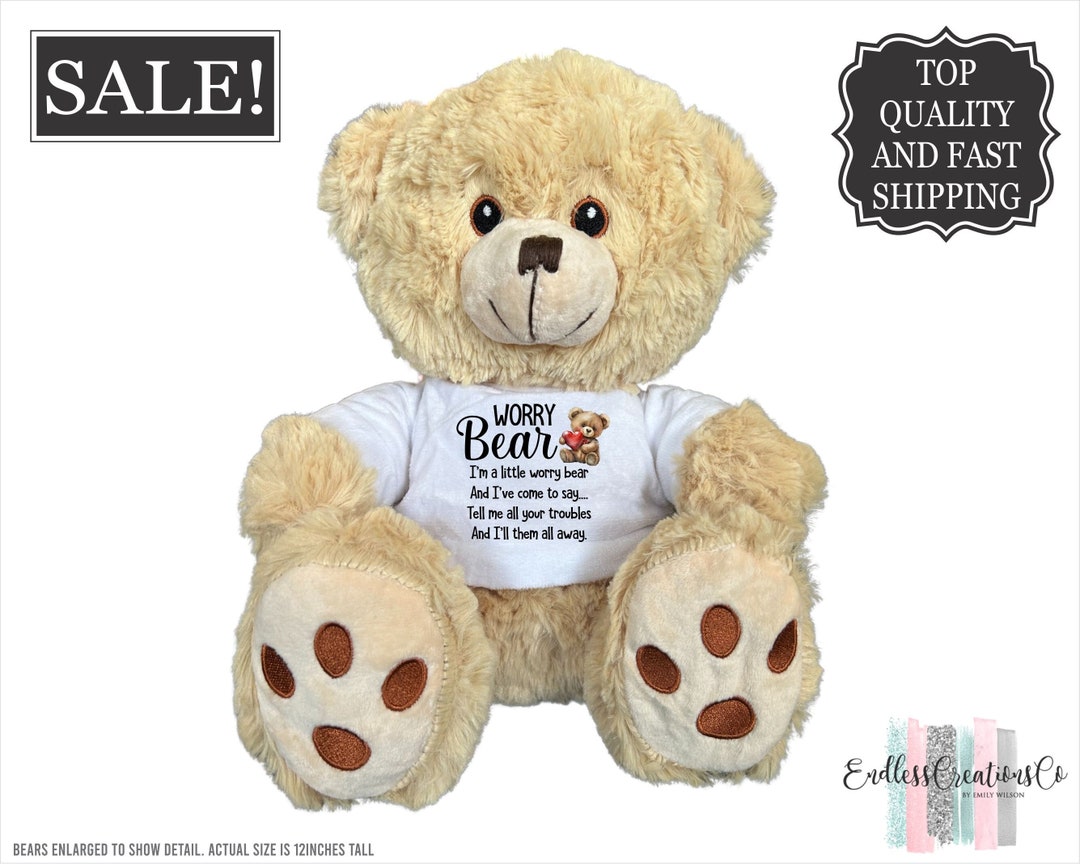 Worry Teddy Bear Comfort Teddy Bear Gift for Friend - Etsy