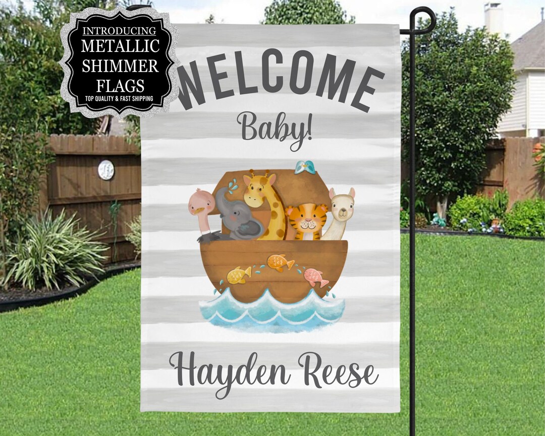 Welcome Baby Flag, Baby Shower Flag, Baby Announcement, Birth ...