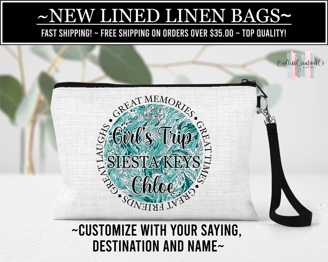 Personalized Girls Trip Cosmetic Bag, Girls Weekend Gifts, Personalized ...