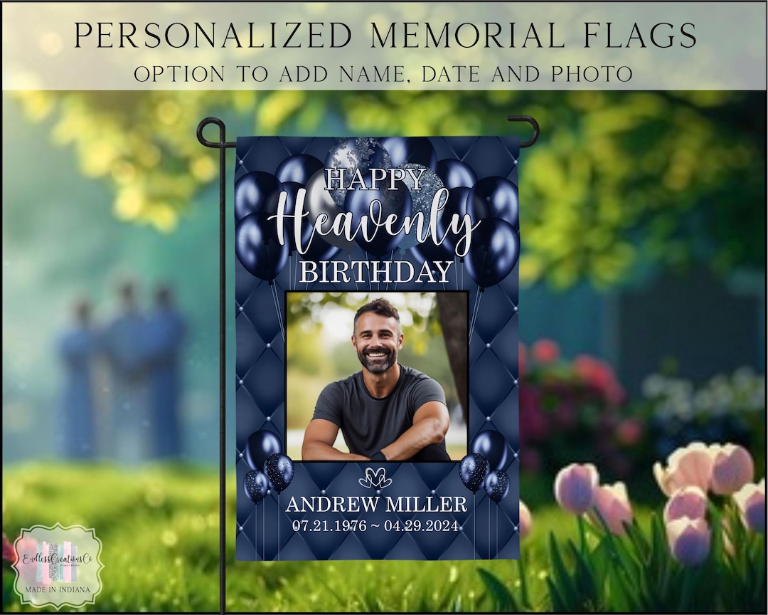 Birthday Memorial Garden Flag, in Loving Memory Of, Sympathy Flag ...