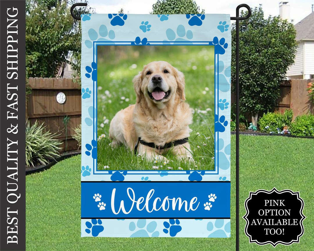 Pet Welcome Garden Flag Custom Pet Photo Flag Personalized - Etsy