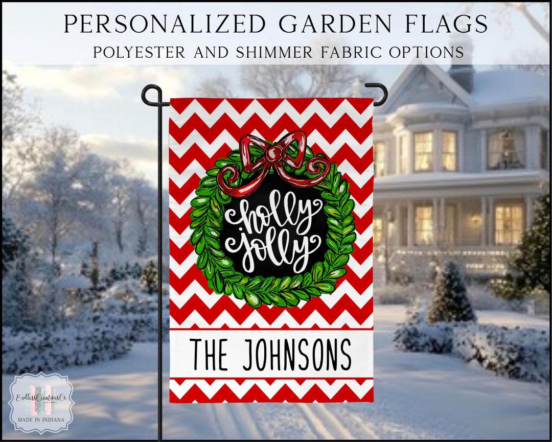 Christmas Flag, Holly Jolly Flag, Custom Holiday Flag, Personalized ...