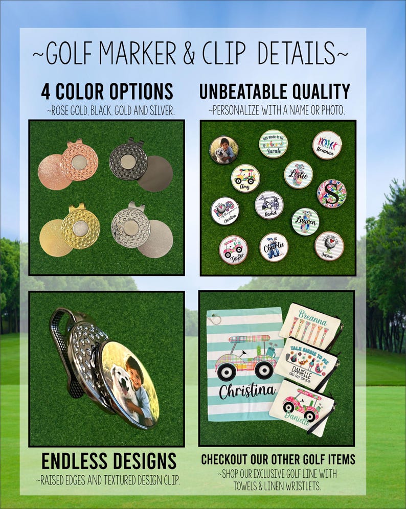 Personalized Clubs Golf Marker, Golf Marker and Clip Set, Custom Golf ...