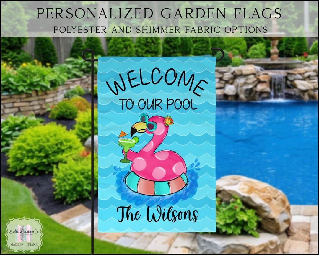 Welcome to Our Pool Flag, Pool House Flag, Pool Garden Flag, Pool Decor ...