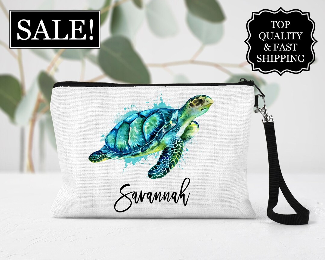 Sea Turtle Cosmetic Bag Personalized Sea Turtle Makeup Bag - Etsy