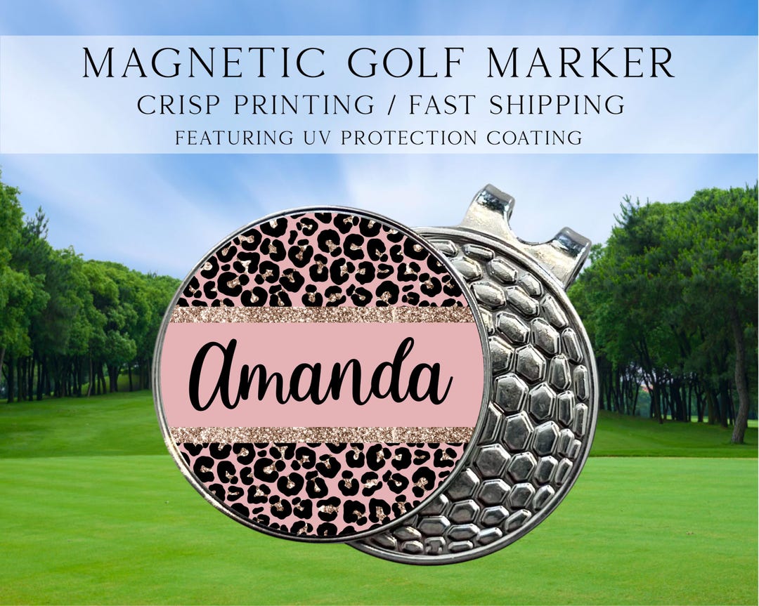 Personalized Pink Leopard Golf Marker, Golf Marker and Clip Set, Custom Golf Gifts for Her ...