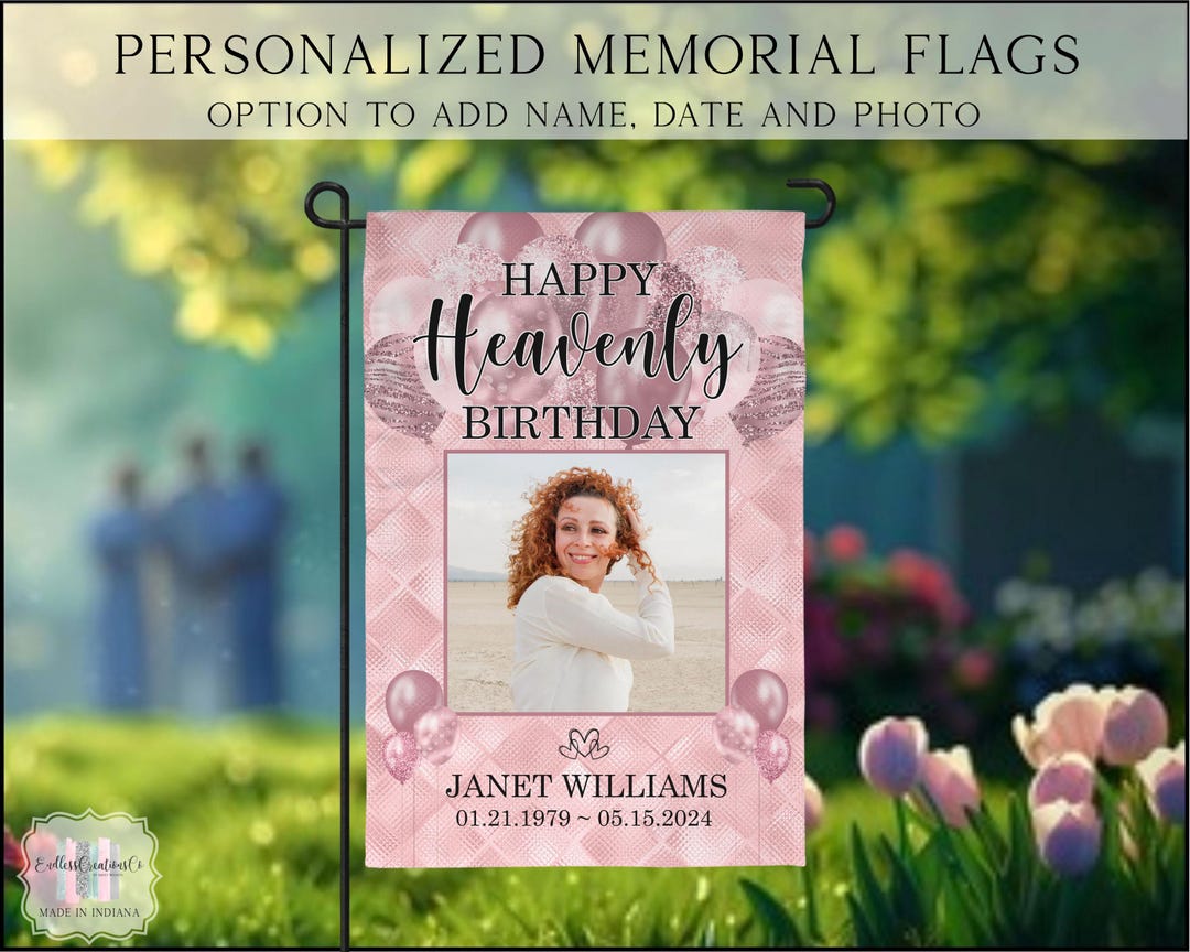 Birthday Memorial Garden Flag, in Loving Memory Of, Sympathy Flag ...