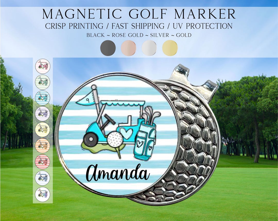 Personalized Women Golf Markers, Golf Marker and Clip Set, Custom Golf ...
