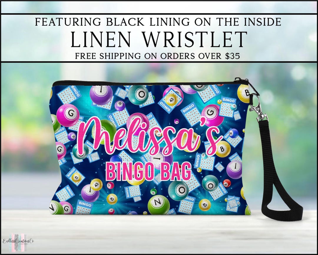 Personalized Bingo Wristlet, Custom Bingo Game Bag, Bingo Gift Ideas ...