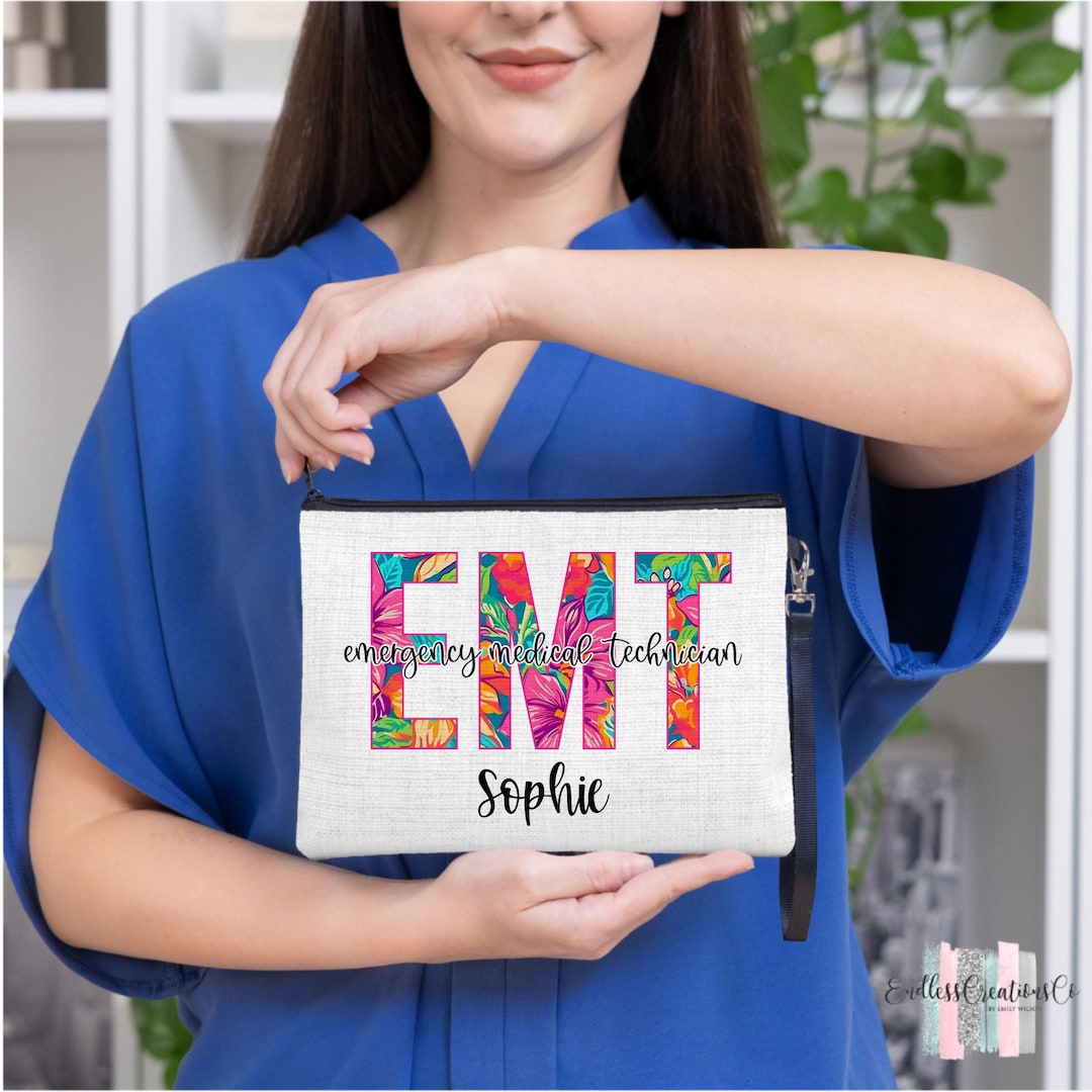 Gift for EMT, Emergency Medical Technician Wristlet, EMS Week Gift ...