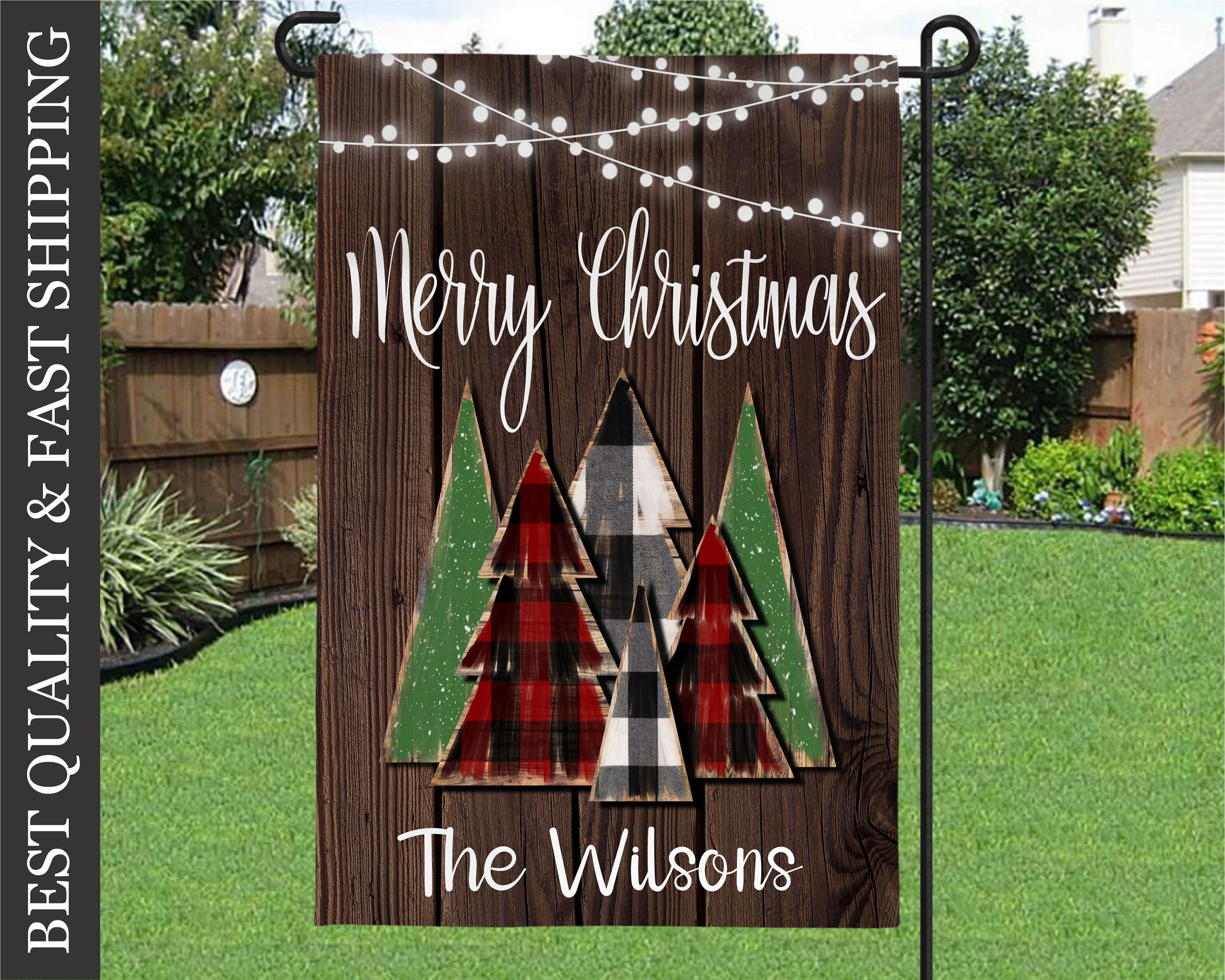 Personalized Christmas Flag Merry Christmas Garden Flag - Etsy