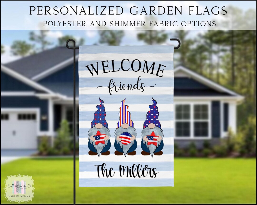 Patriotic Welcome Flag, Summer Garden Flag, Welcome Family Flag, USA ...