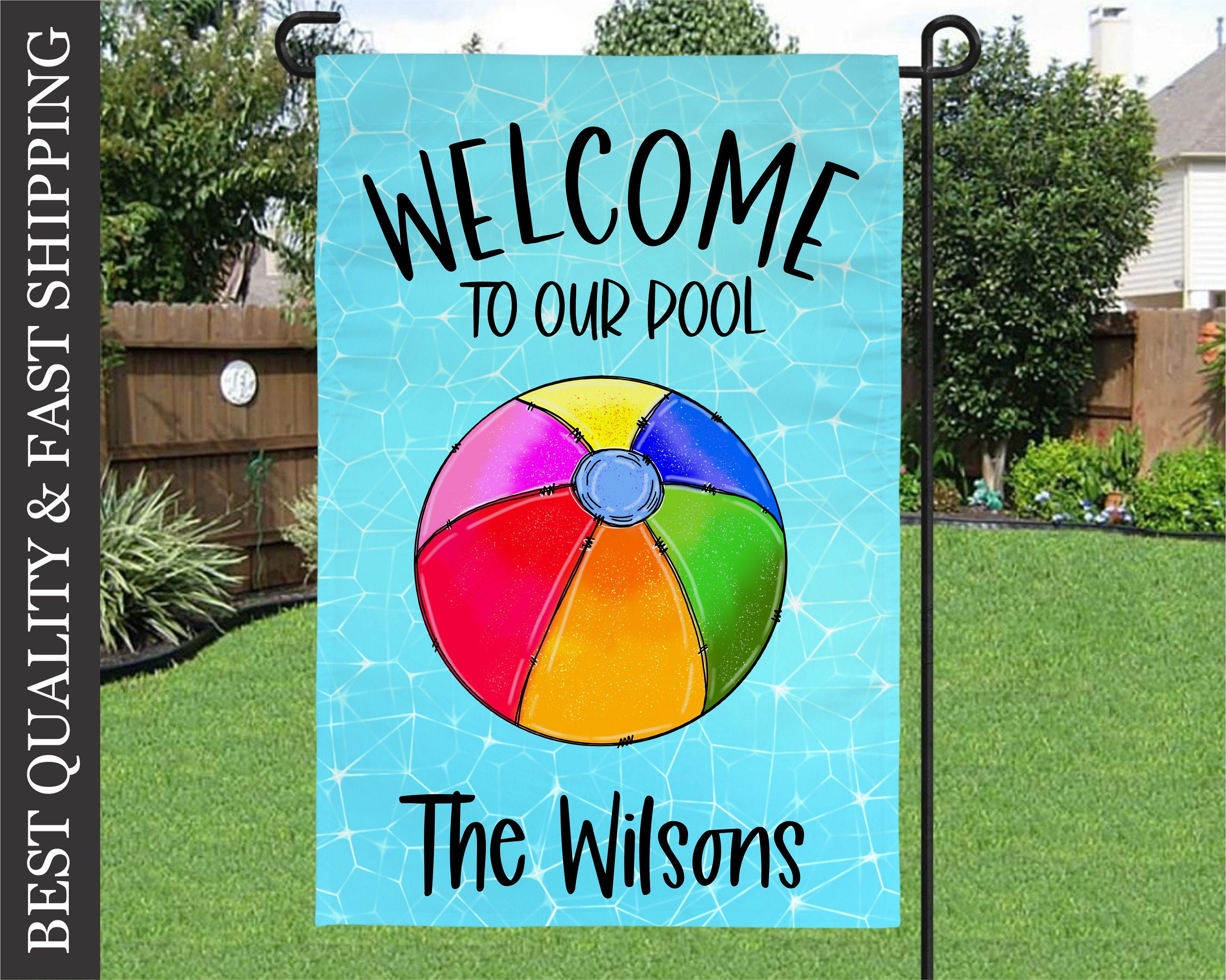 Personalized Welcome to Our Pool Flag Pool House Flag Pool - Etsy