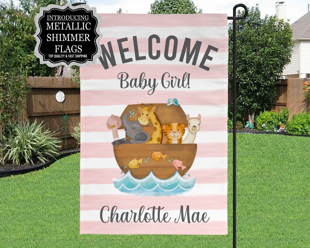 Welcome Baby Flag, Baby Shower Flag, Baby Announcement, Birth ...