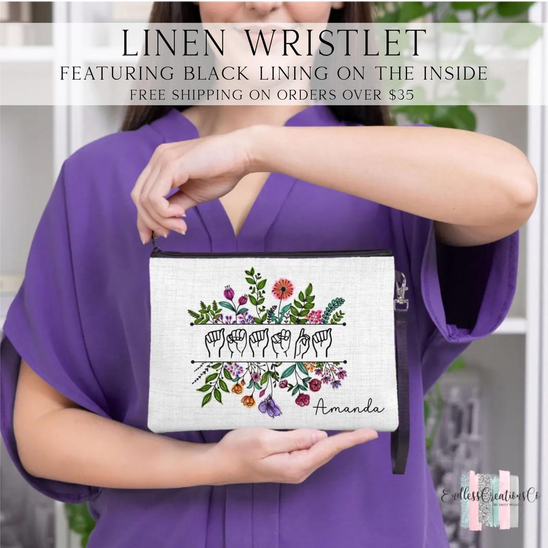 Personalized Sign Language Bag, ASL Wildflower Bag, Sign Language Gift ...
