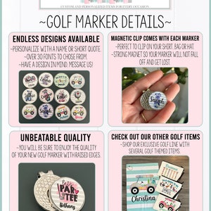Photo Golf Marker, Golf Marker and Clip Set, Custom Golf Gifts for Her, Custom Golf Marker ...