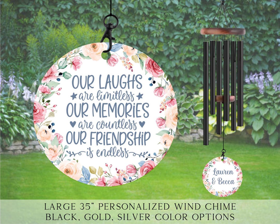 Friendship Wind Chime, Long Distance Friendship Gift, Moving Away Gift ...