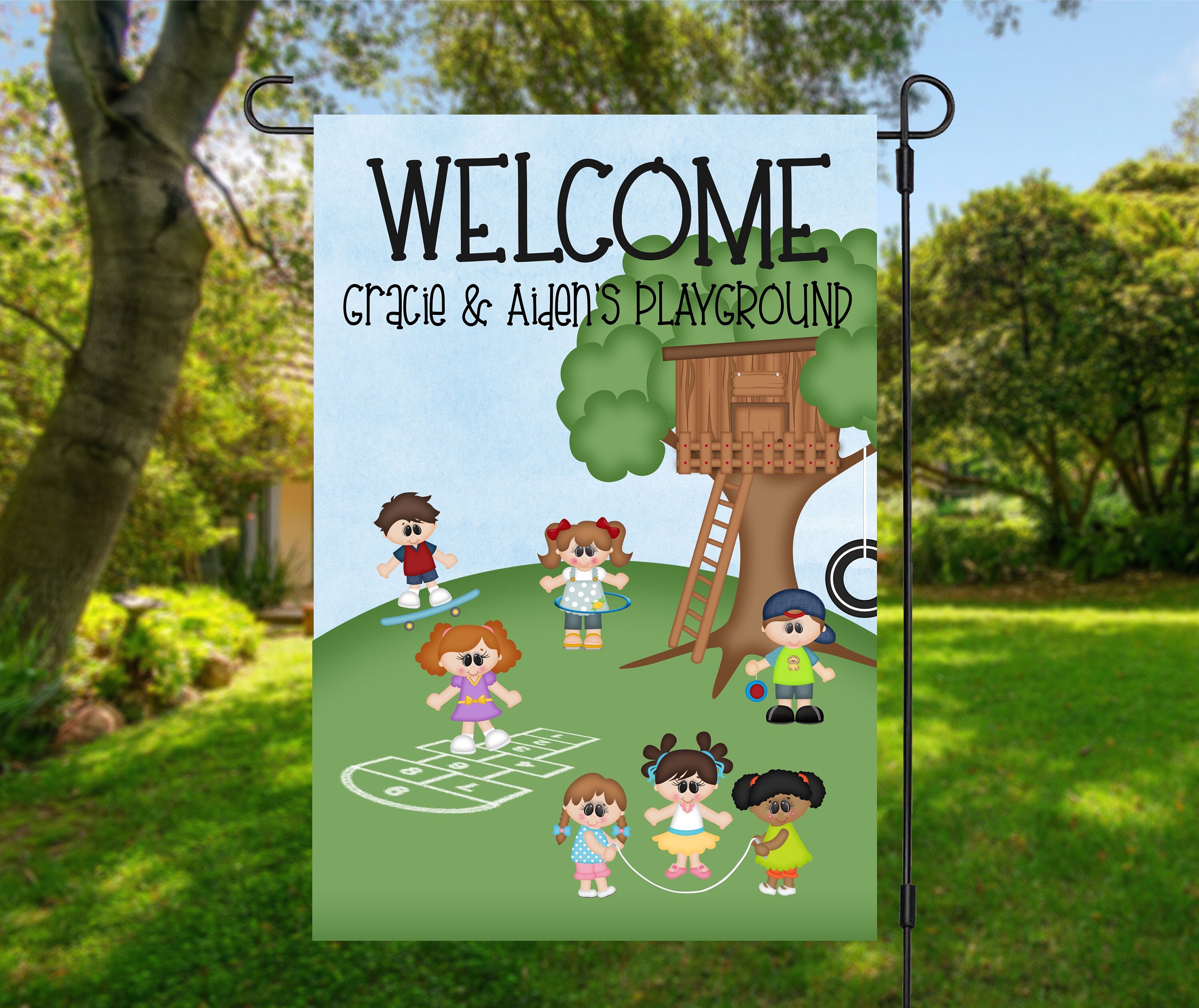 Kids Playground Flag Kids Tree House Flag Kids Fort Flag | Etsy