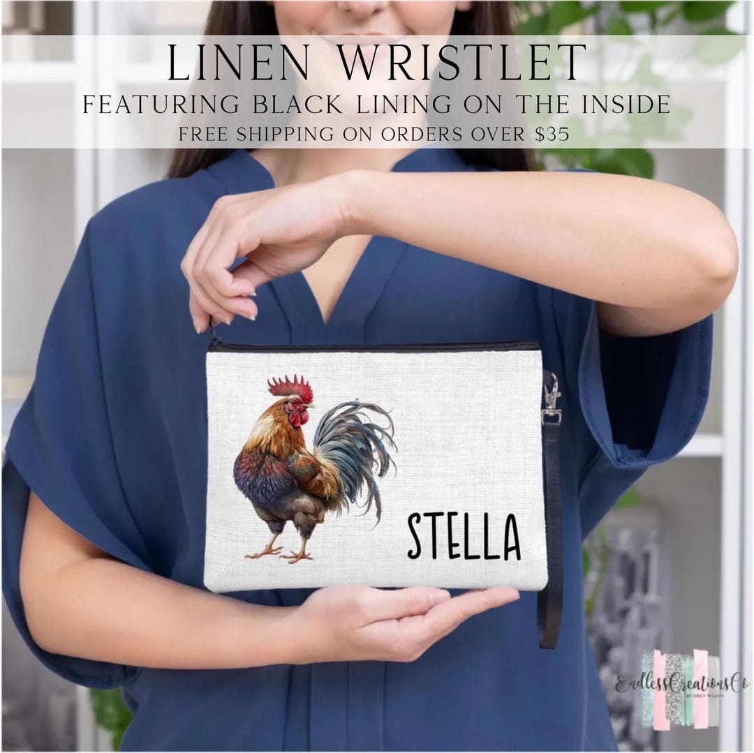 Rooster Cosmetic Bag, Personalized Rooster Makeup Bag, Rooster Lover ...