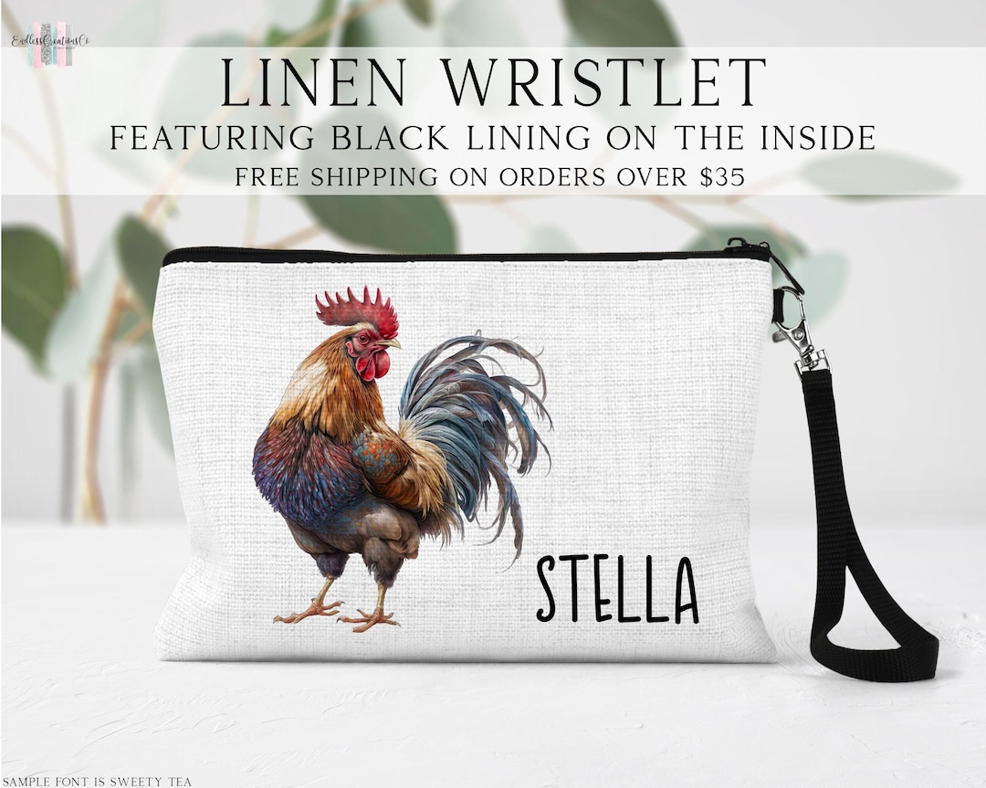 Rooster Cosmetic Bag, Personalized Rooster Makeup Bag, Rooster Lover ...