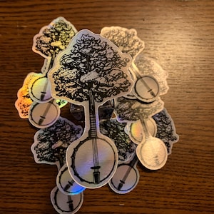 Banjo Tree Sticker, Holographic Sticker, Bluegrass, Banjo, Phish ...