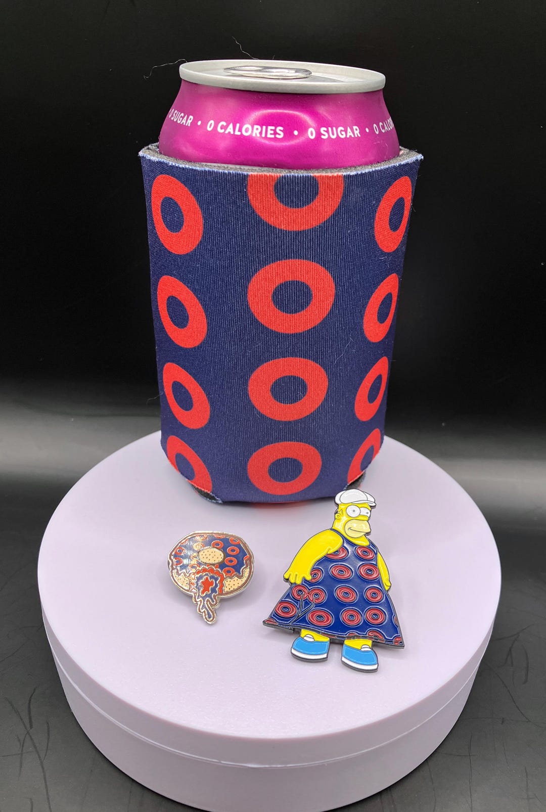 Phish Donut Fan Pack: Fishman KOOZIE®, Fat Homer Pin, Donut Sticker - Etsy