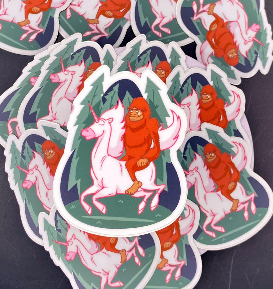 Tela Multibeast Sticker: Phish Gamehendge Art, Unicorn & Sasquatch - Etsy