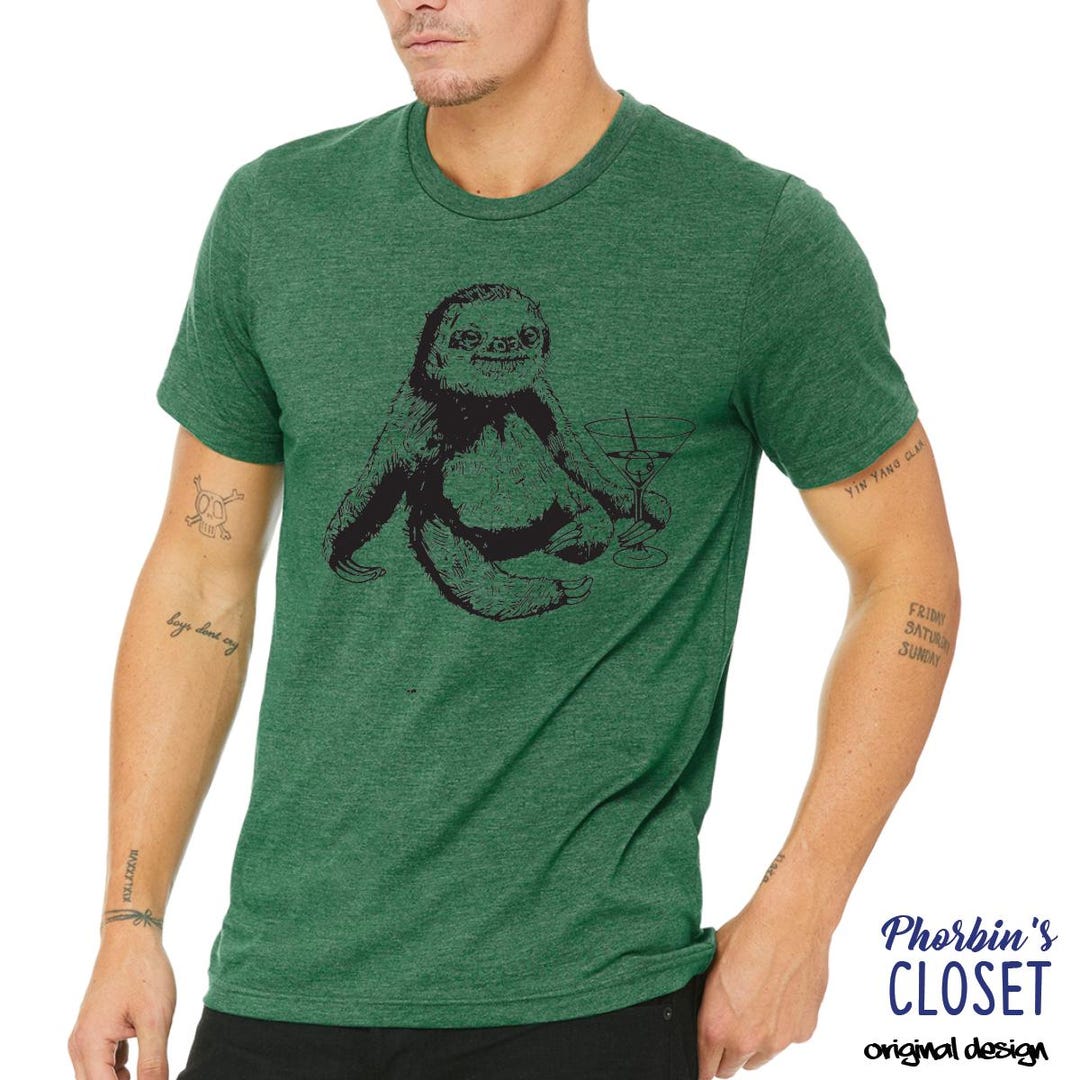 Funny Sloth Martini T-shirt: Phish Inspired Animal Tee - Etsy