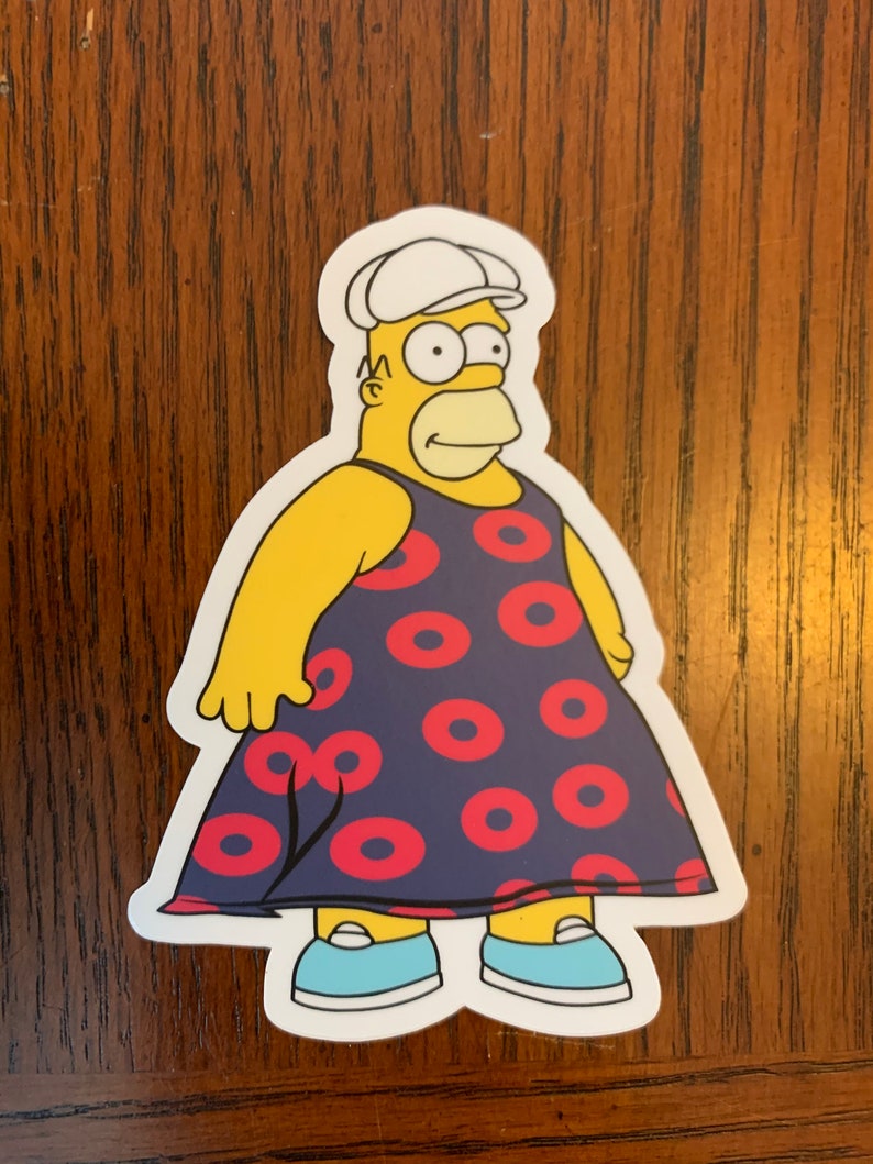 Fishman Donut Fat Homer Homer in Muumuu Tour Sticker Phish - Etsy