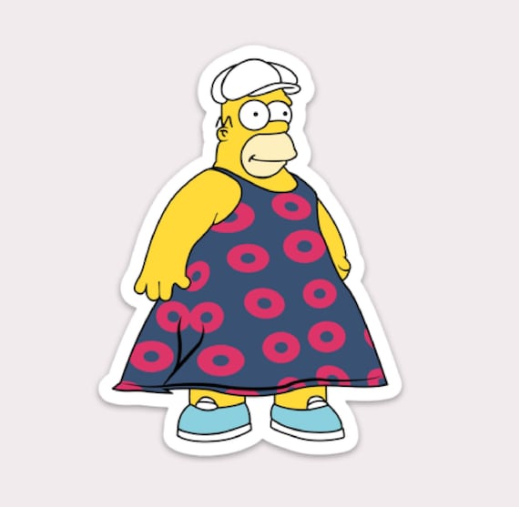 Fishman Donut Fat Homer Homer in Muumuu Tour Sticker Phish - Etsy