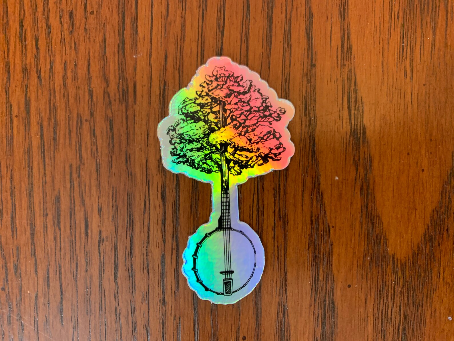 Banjo Tree Sticker Holographic Sticker Bluegrass Banjo - Etsy