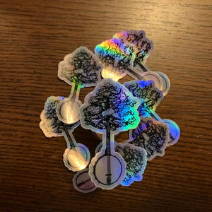 Banjo Tree Sticker, Holographic Sticker, Bluegrass, Banjo, Phish ...