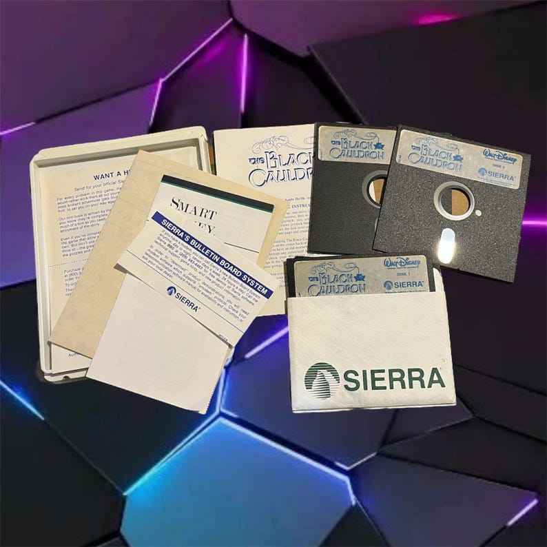 1985 Sierra Walt Disney the Black Cauldron Apple Iie Iic PC Game ...