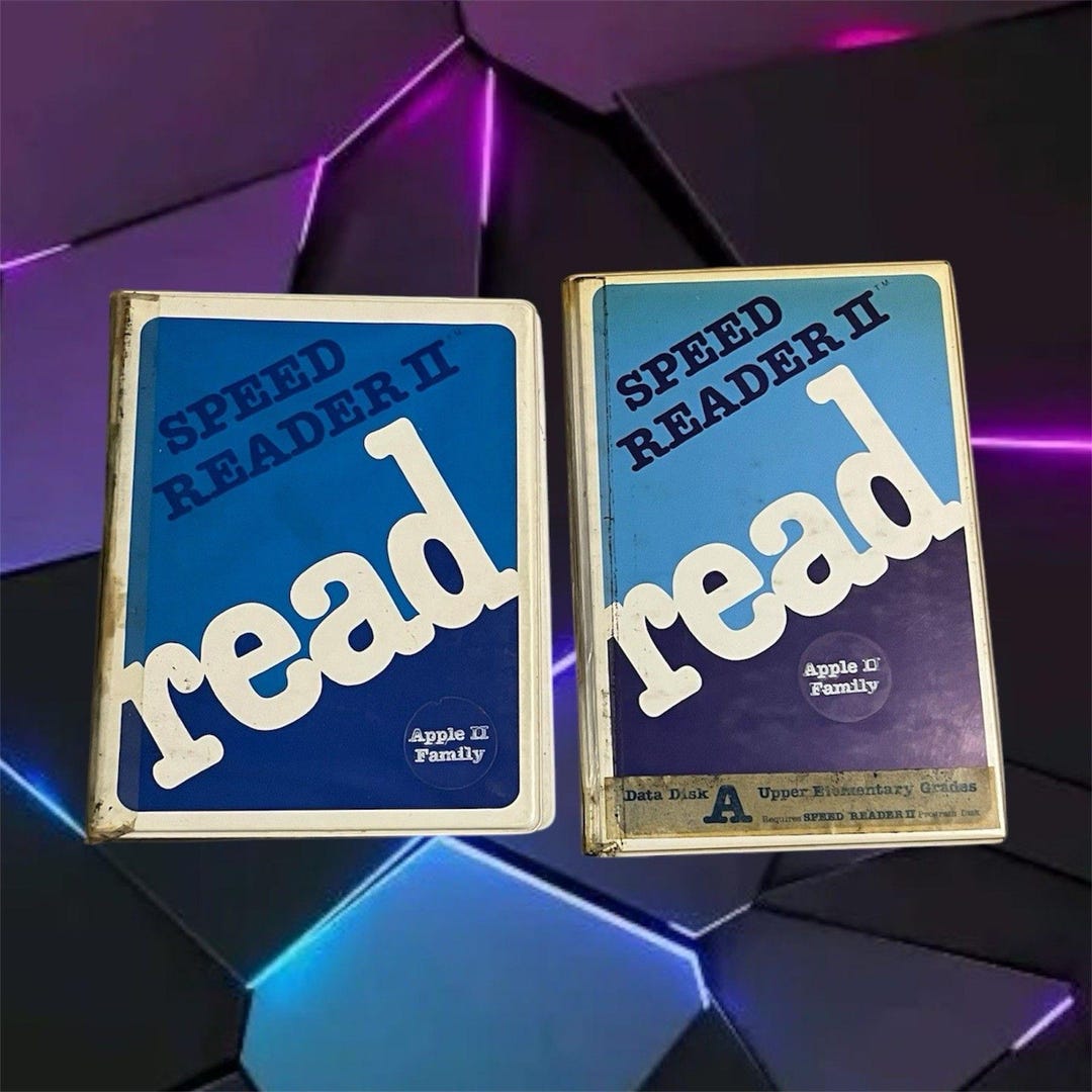 Vintage Apple II Program Software Speed Reader II 1983 Davidson 5.25 ...