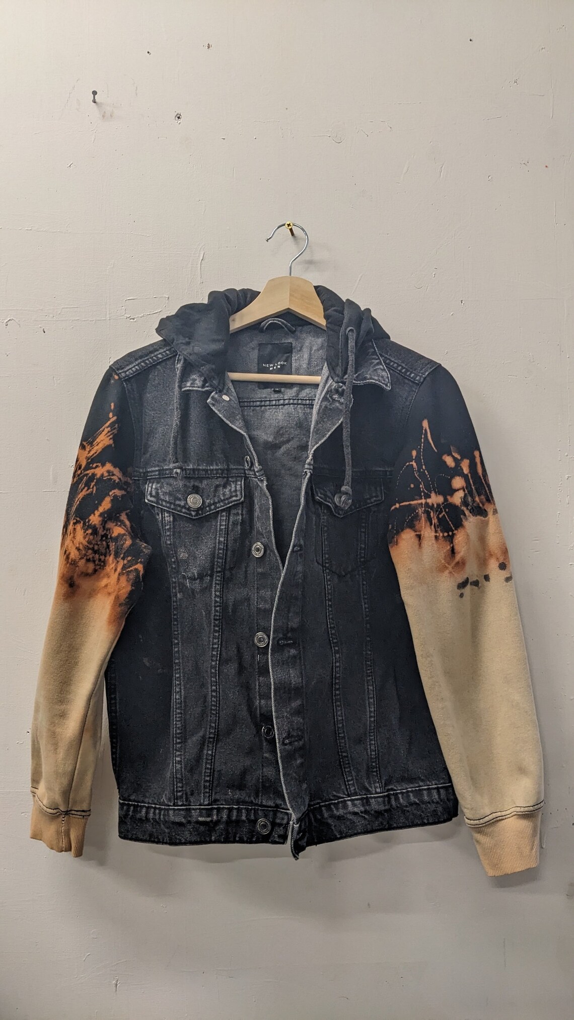 Bleach Dyed Denim Jacket Size M - Etsy