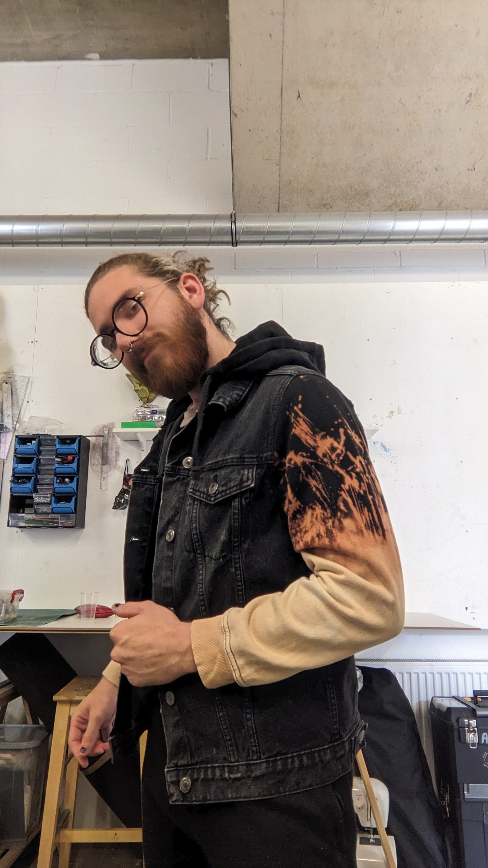 Bleach Dyed Denim Jacket Size M - Etsy