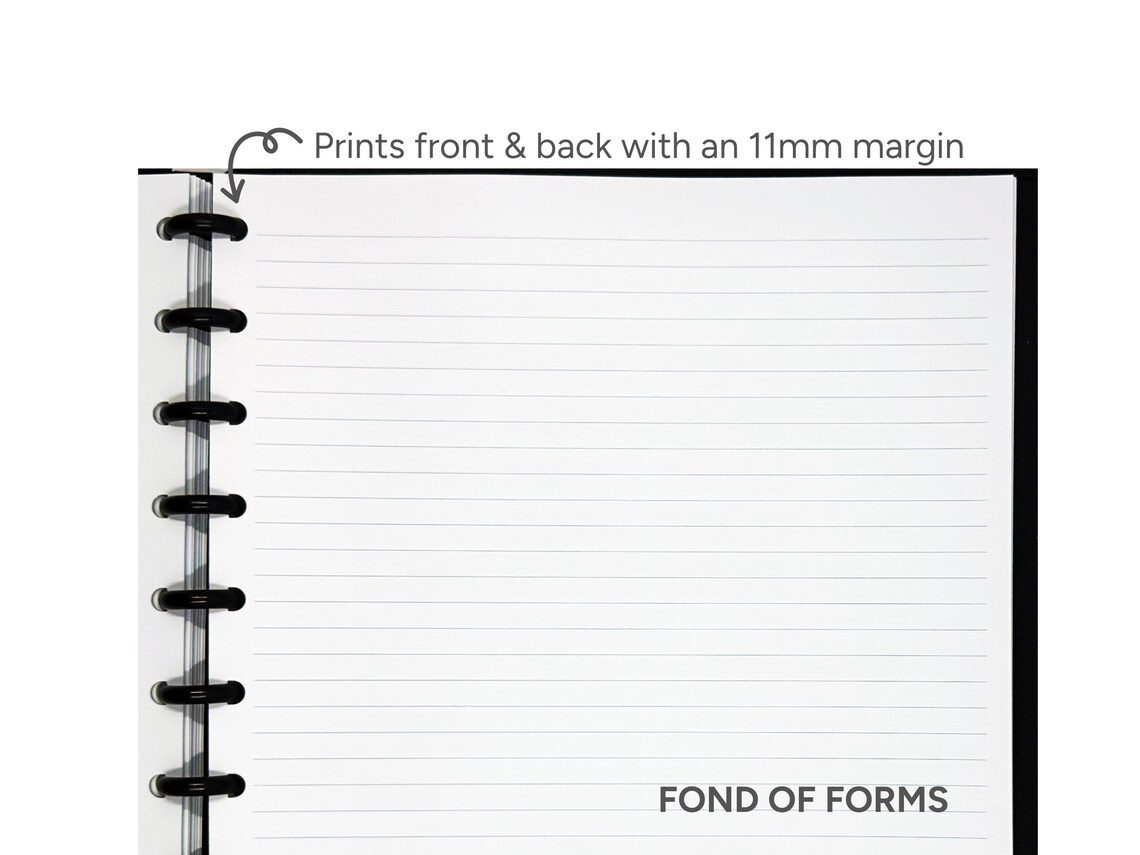 Lined Paper Printable - Letter Discbound - 8.5x11 PDF File Digital ...