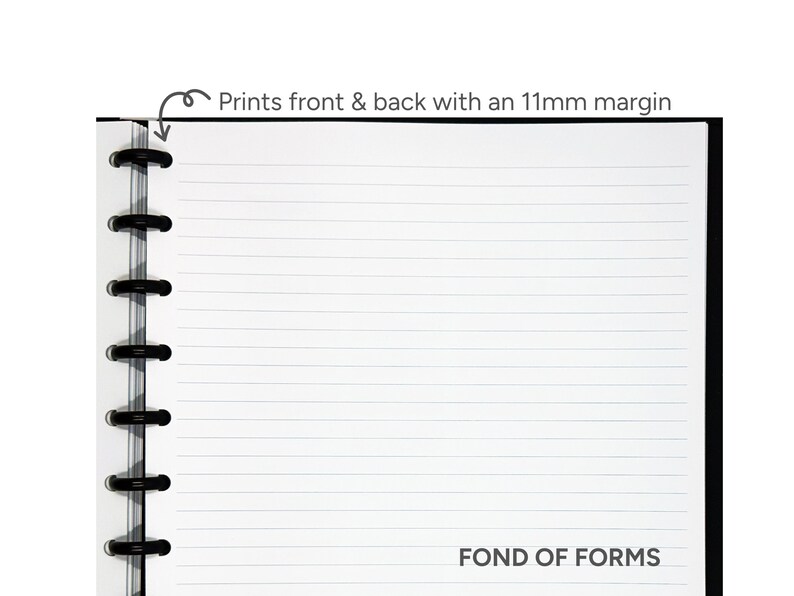 Lined Paper Printable - Letter Discbound - 8.5x11 PDF File Digital ...