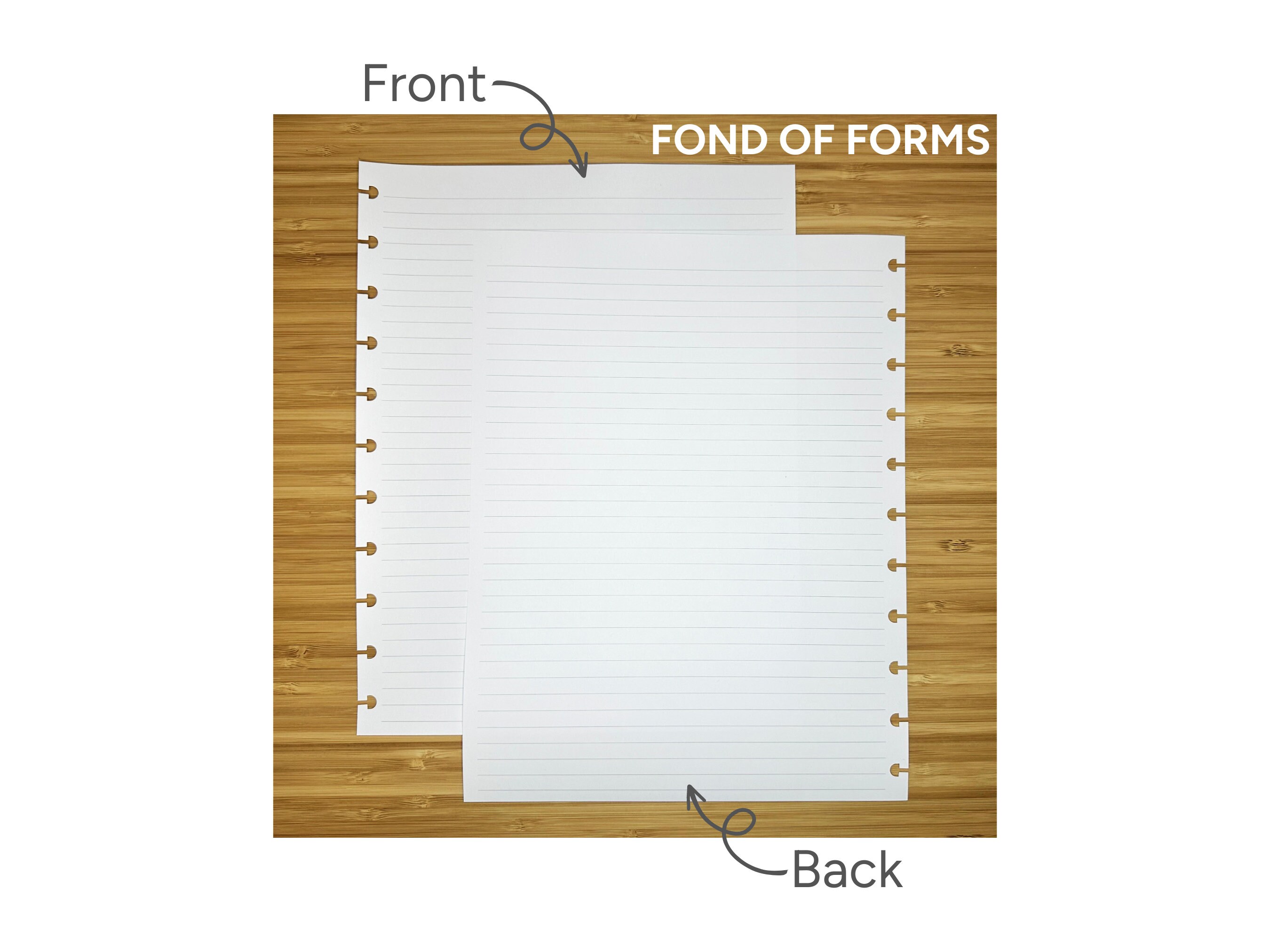 Lined Paper Printable - Letter Discbound - 8.5x11 PDF File Digital ...