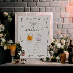 POET Signature Drinks Sign Template | Wave Cocktail Sign | Watercolour ...