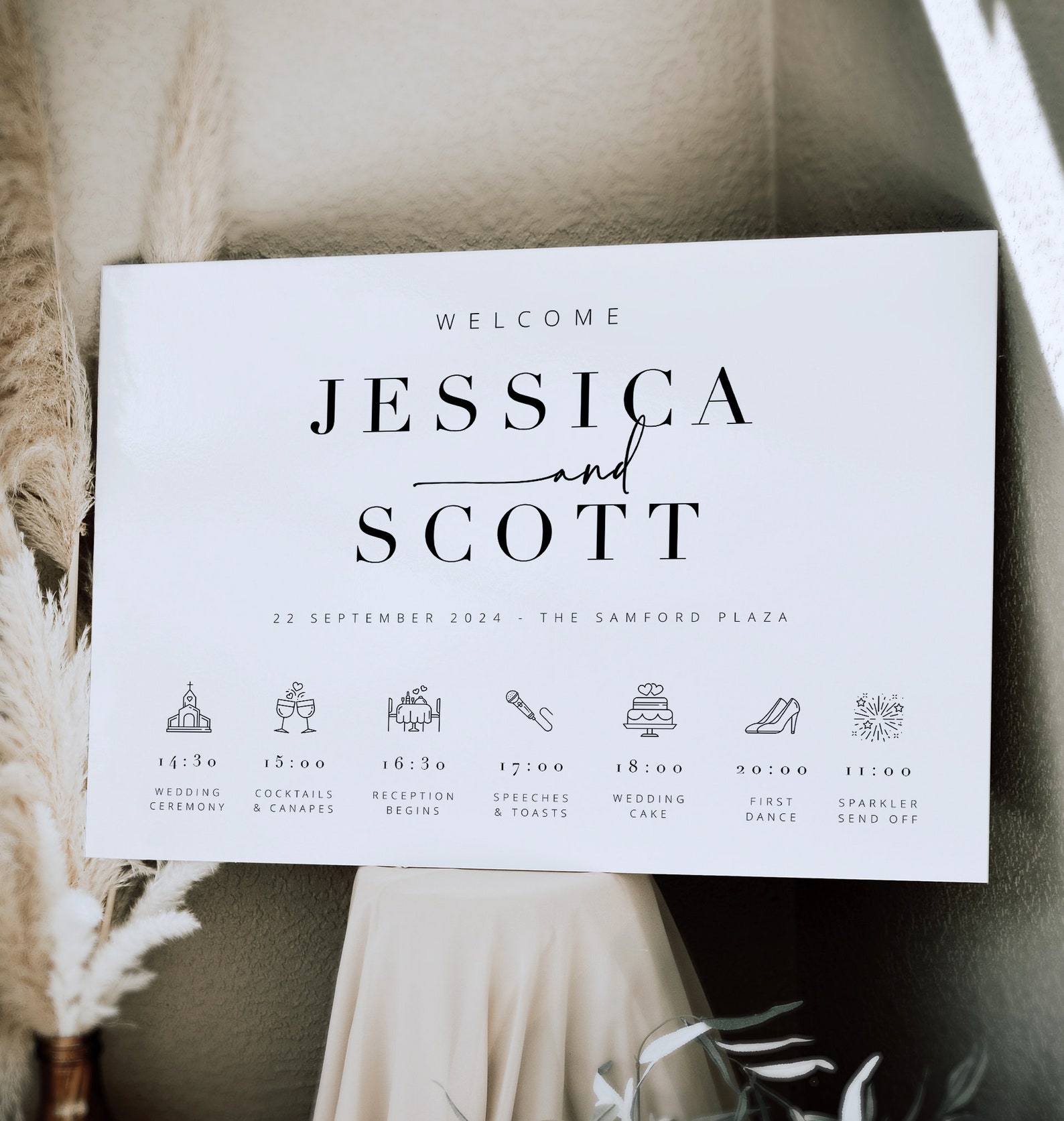 Order of Events Sign Printable Wedding Welcome Sign Order of - Etsy