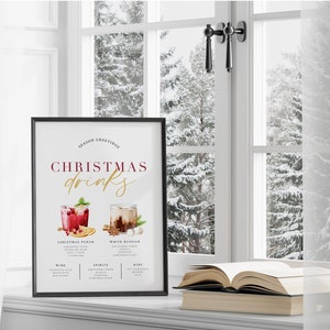 HOLLY Christmas Bar Drinks Sign, Cocktail Bar Sign Template, Printable ...