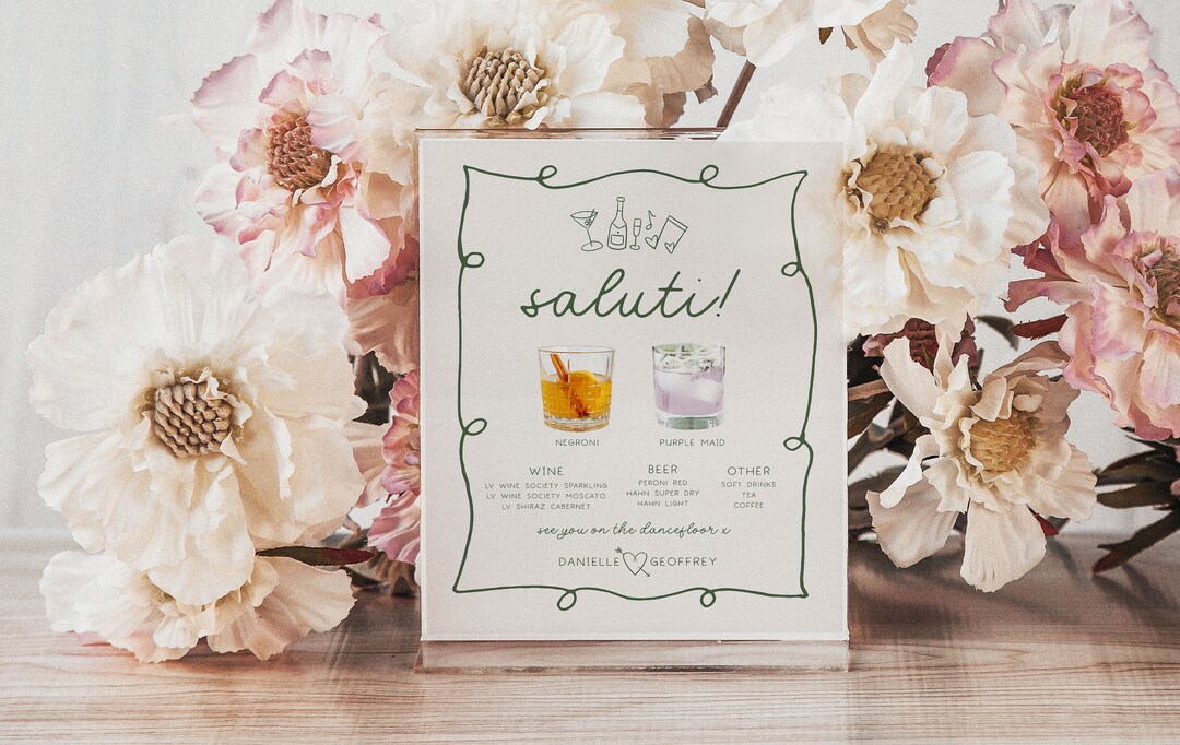 POET Signature Drinks Sign Template | Wave Cocktail Sign | Watercolour ...