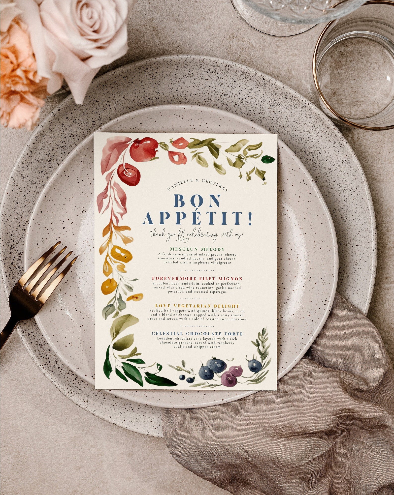 Editable Italian Style Wedding Menu Template Instant - Etsy Australia